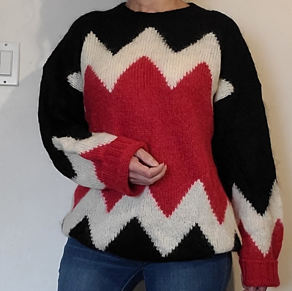 JRT | Sweaters | Jrt Zig Zag Color Block Unisex Long Oversized Mohair ...